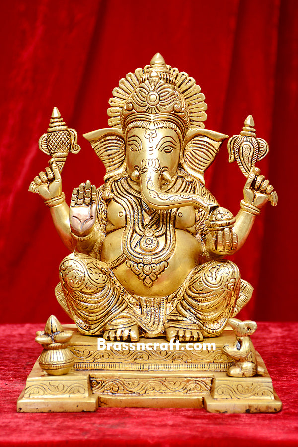 Double Choki Sitting Ganesh – Brassncraft