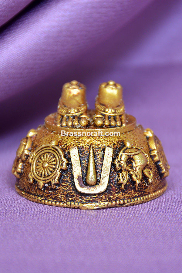 Brass Vishnu Paduka with Shankh Chakra & Namam – Brassncraft