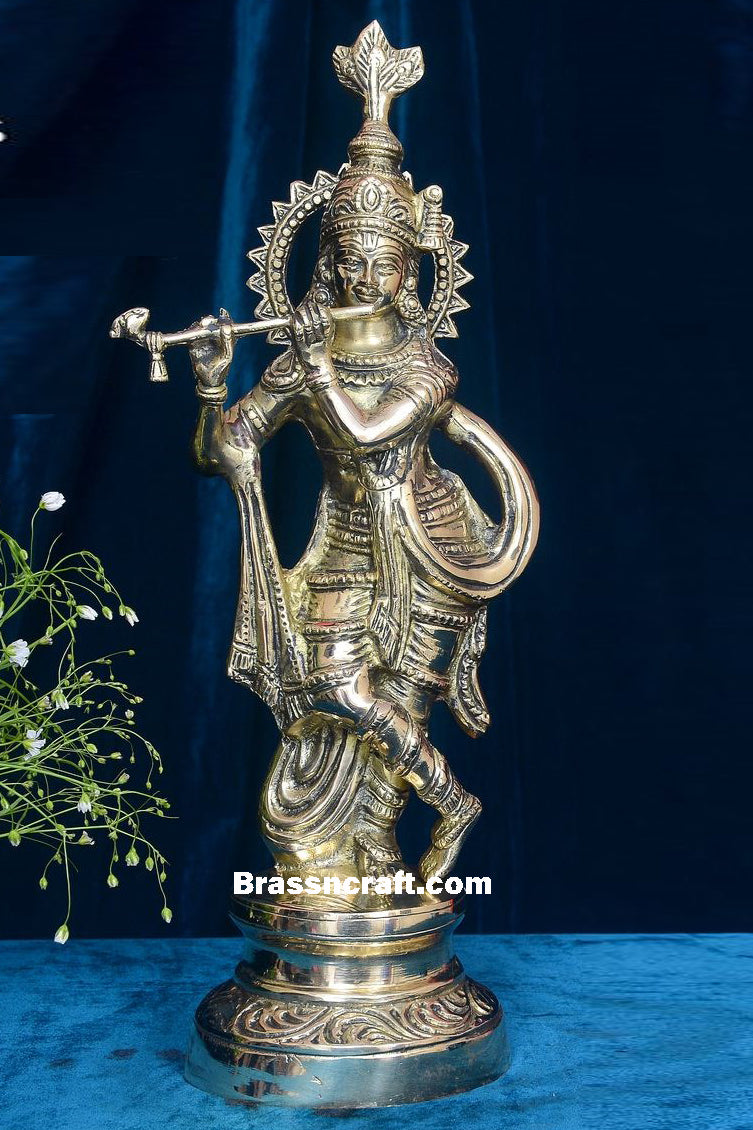 Standing Round Base Design Krishna Ji – Brassncraft
